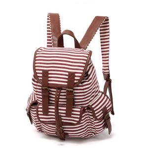 Stripes Printed Backpack With Double Buckles Detail 0627020 on Luulla
