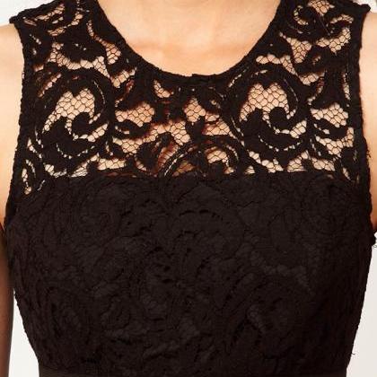 Fashion Black Stitching Lace Princess Dress on Luulla