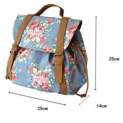 Fresh Summer Floral Printed Backpack on Luulla