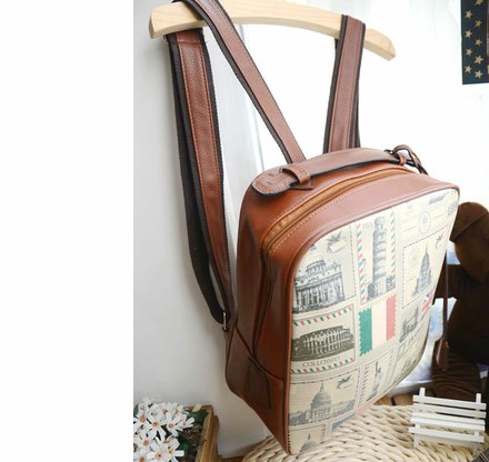 Unique Flag And Famous Architecture Backpack Bag on Luulla