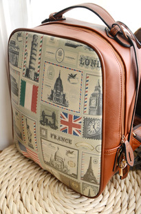 Unique Flag And Famous Architecture Backpack Bag on Luulla