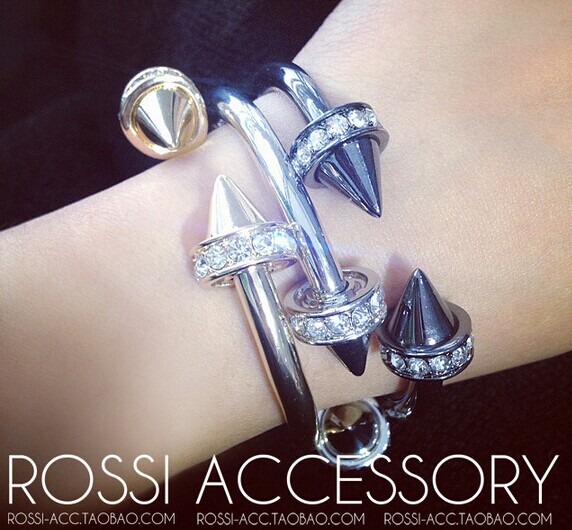 Little Giant Cone Rivet Double Arrow Bracelet With Drill on Luulla