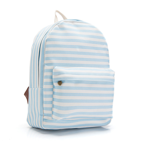Blue Stripes Canvas Backpack 0627003 on Luulla