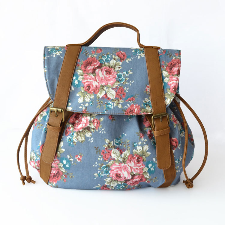 Fresh Summer Floral Printed Backpack on Luulla