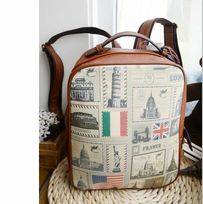 Unique Flag And Famous Architecture Backpack Bag on Luulla