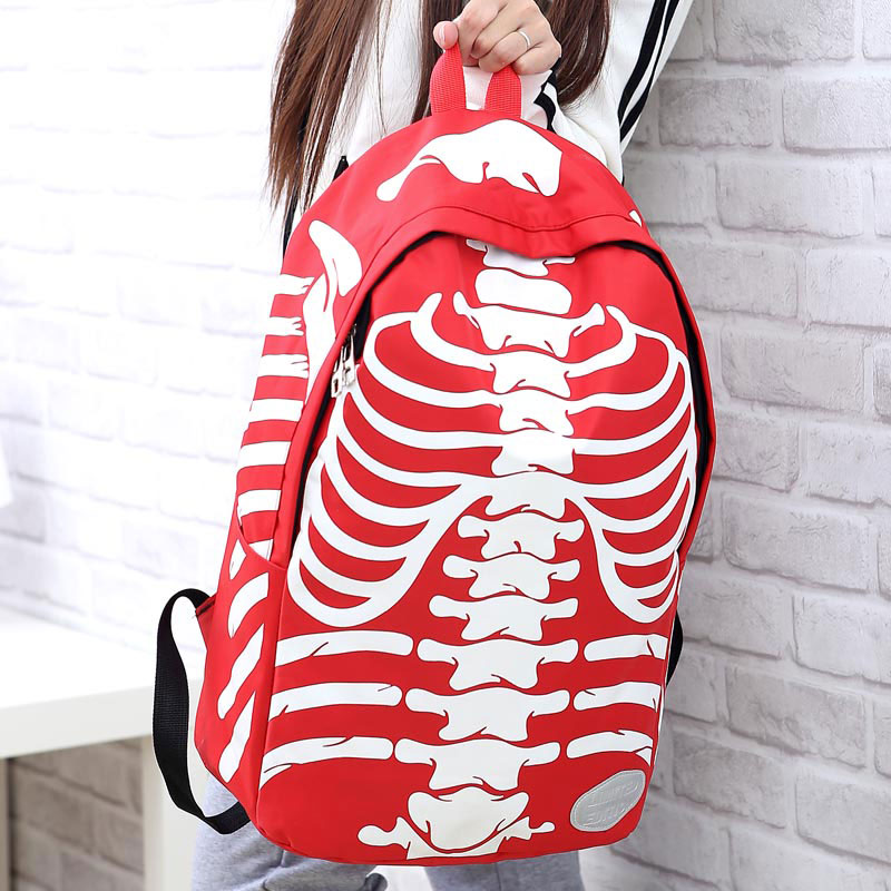 Red X-ray Skeleton Backpack, School Bag on Luulla